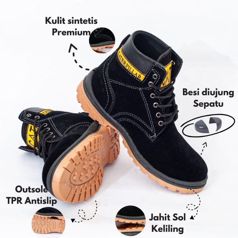 Jual sepatu safety proyek kerja terlaris ujung besi Touring outdoor ...