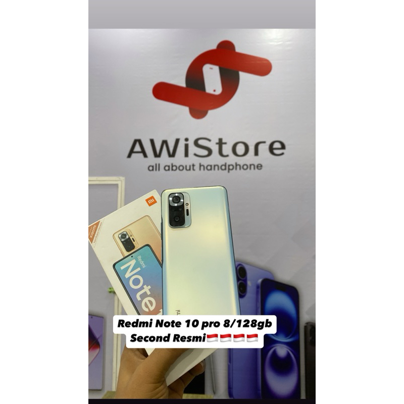 Jual Redmi note 10 pro 8/128 second Resmi fullset original | Shopee ...