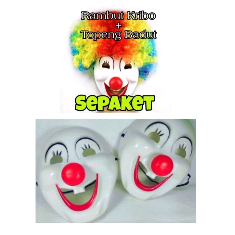 Jual topeng badut+rambut cocok untuk anak dan dewasa harga 1 pcs ...