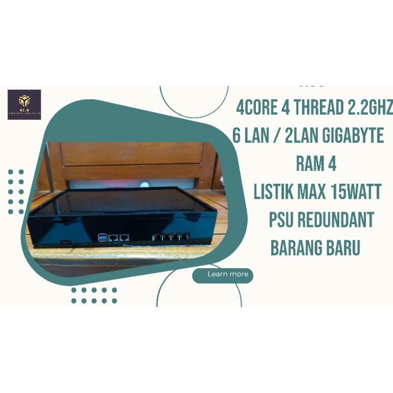 Jual mikrotik x86 lisensi lv6 mini pc industrial 4core cpu Gigabyte ethernet setara ccr1009 ...