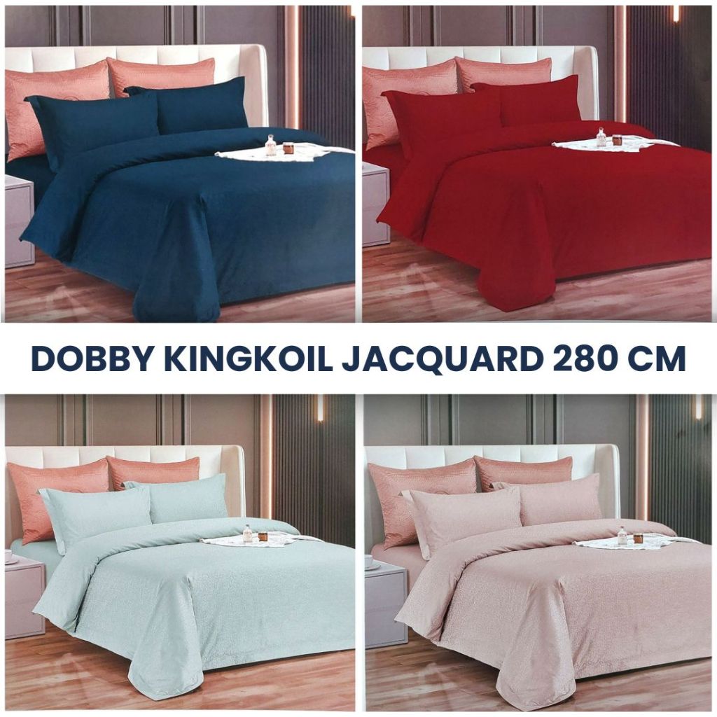 Jual KAIN DOBBY KATUN PREMIUM JACQUARD NAVY MAROON KING KOIL HOTEL TC ...