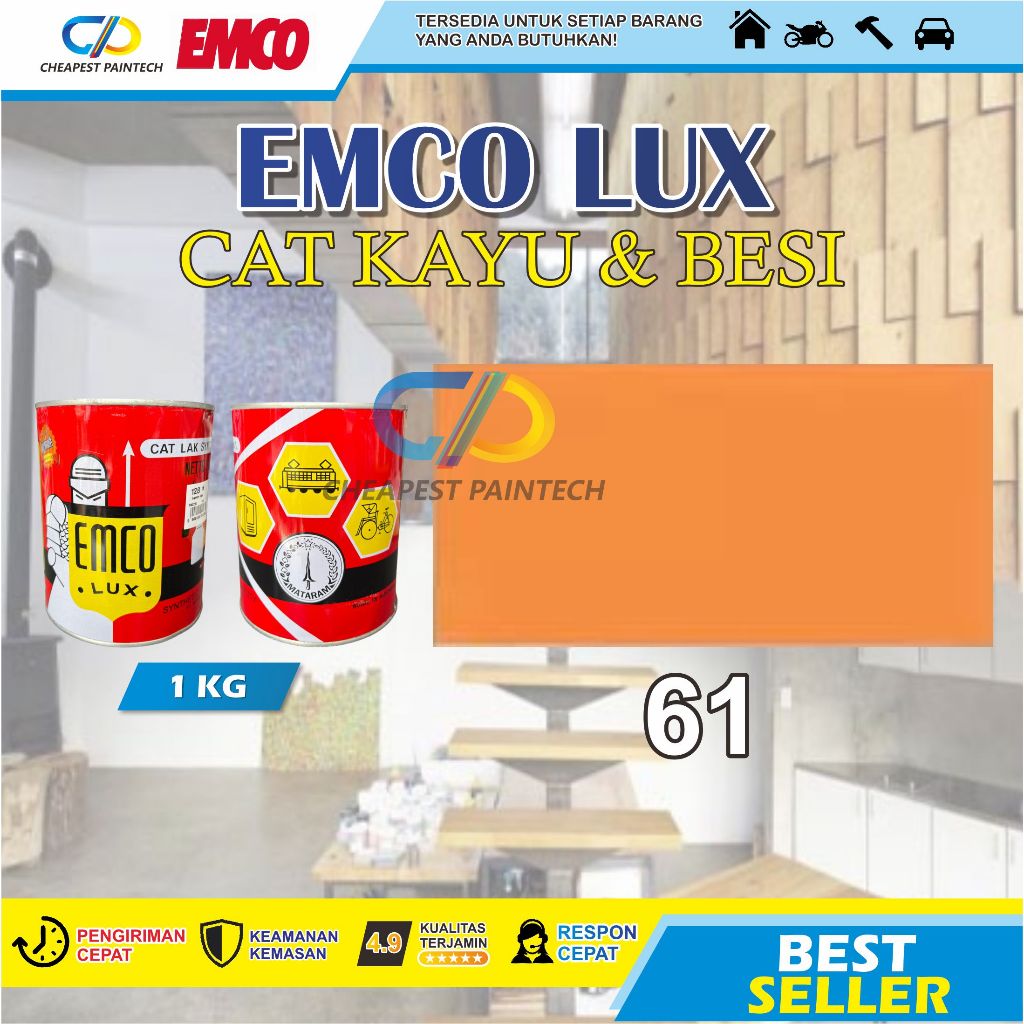 Jual EMCO LUX CAT KAYU DAN BESI 1 KG 61 | Shopee Indonesia