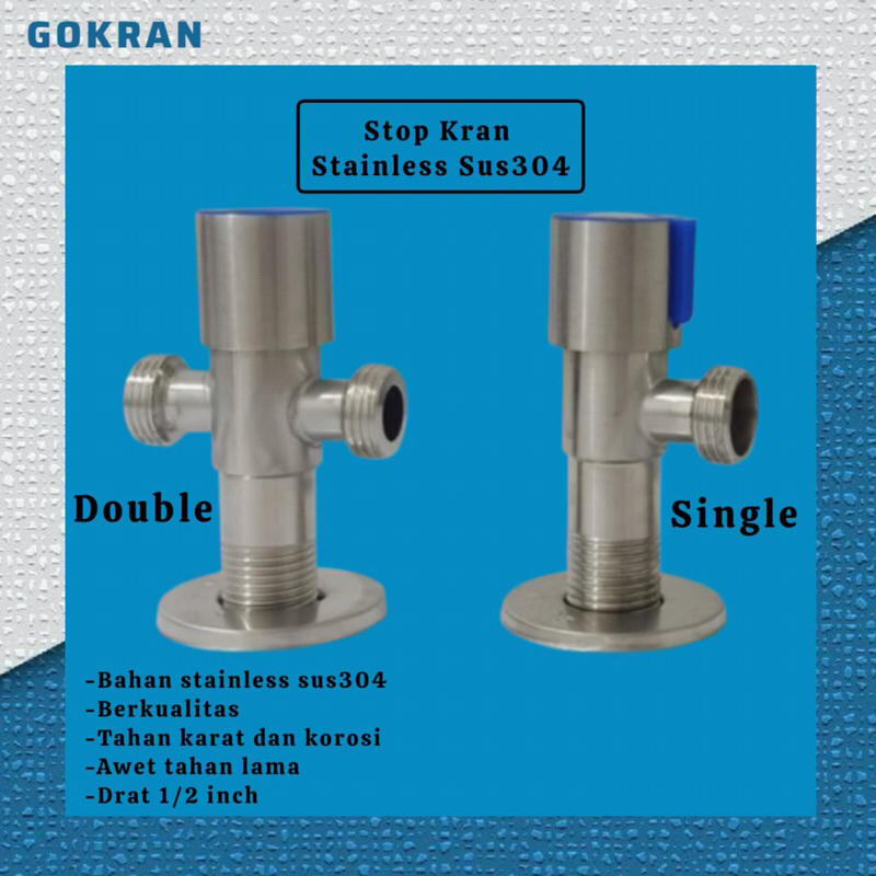 Jual Stop Kran Stainless Sus 304 Stop Keran kloset Single Double ...