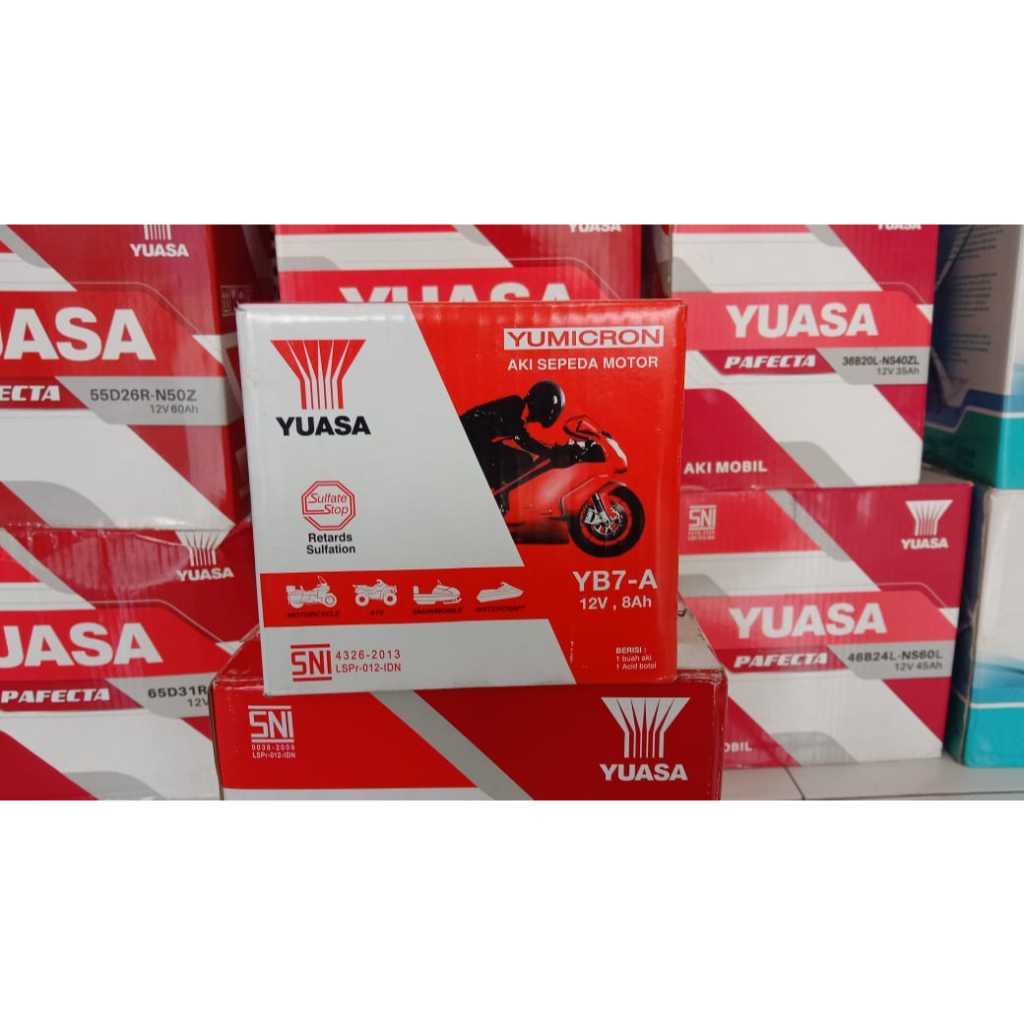 Jual Yuasa Aki Motor YB7A-BA / 12N9 Yumicron UNTUK MOTOR THUNDER 100% ORIGINAL | Shopee Indonesia