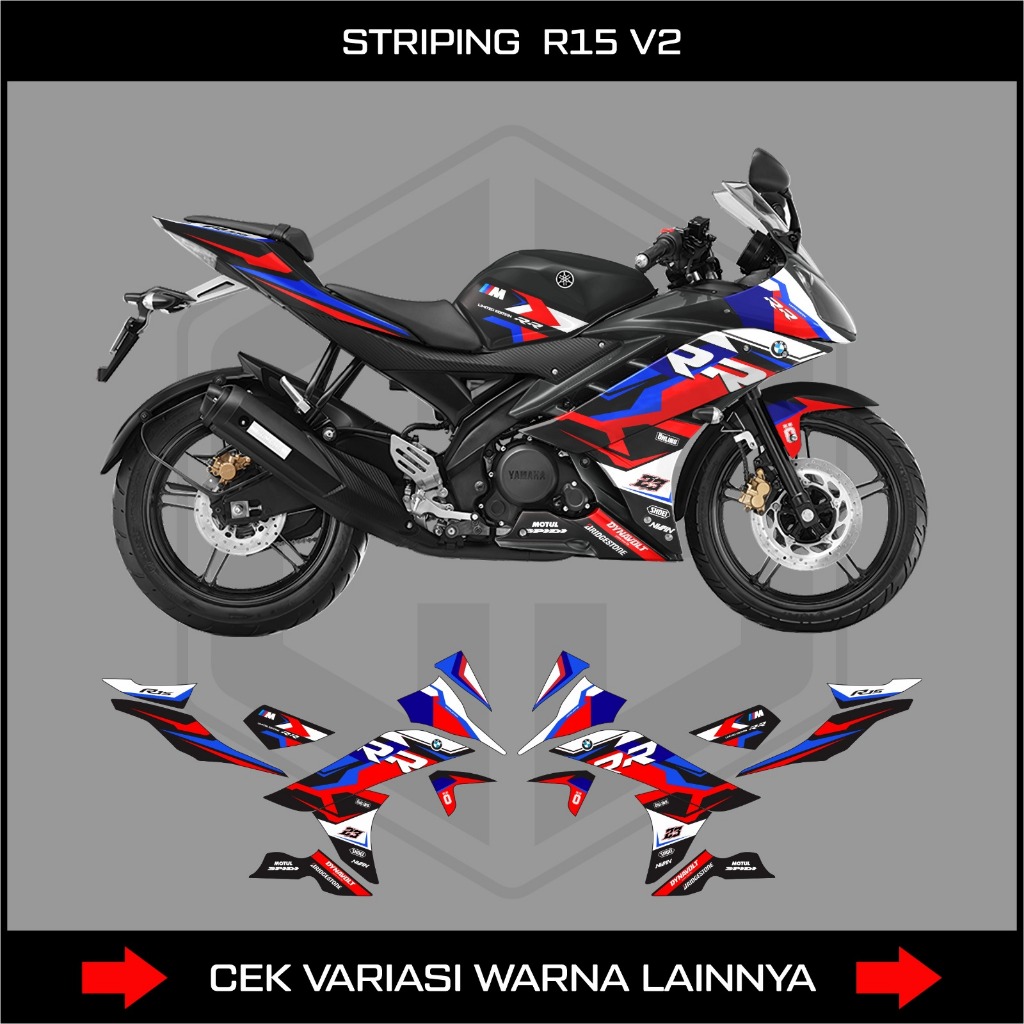 Jual STIKER STRIPING YAMAHA R15 V2 BMW EDISION / STICKER LIST BODY ...