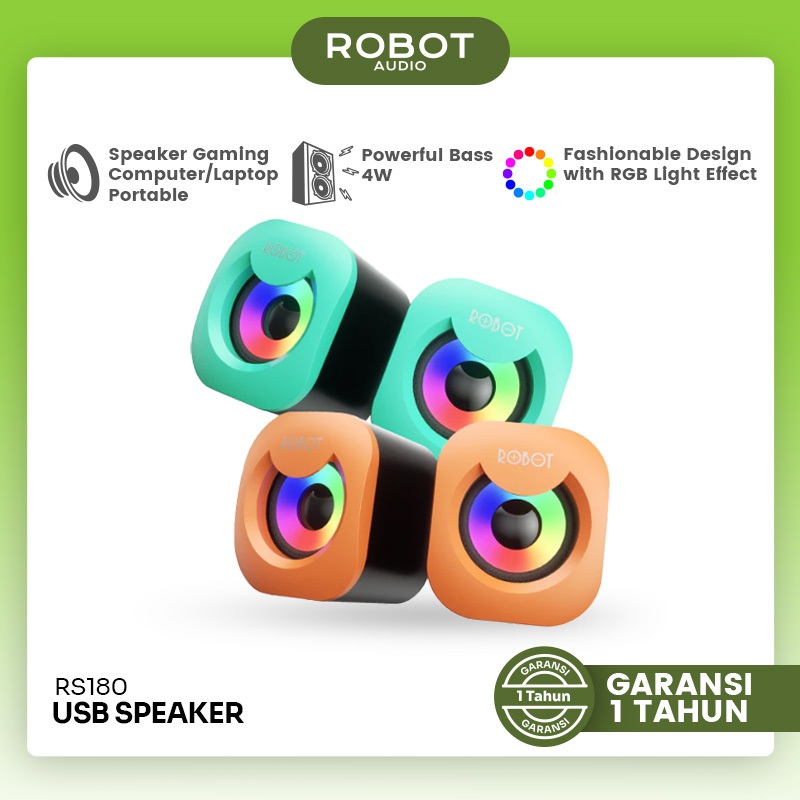 Jual ROBOT Speaker USB RS180 Multimedia Portable / Speaker Music Mini for Gaming Computer Laptop ...