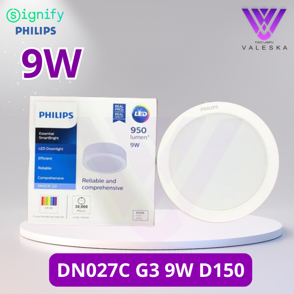 Jual 9 Watt DN027C G3 9W D150 Philips Downlight Outbow | Shopee Indonesia