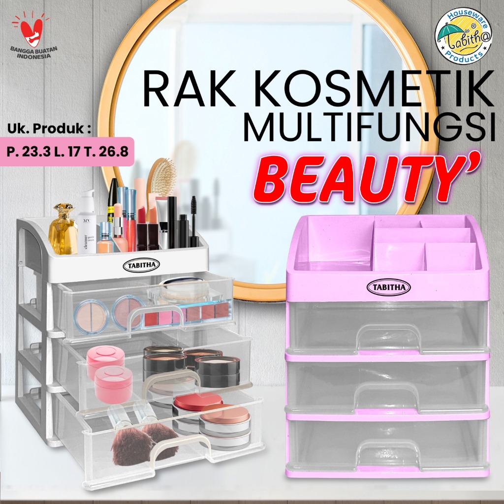 Jual TABITHA RAK KOSMETIK/LACI SERGUNA TABITHA 3 SUSUN | Shopee Indonesia