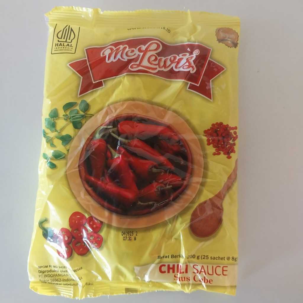 Jual Mc Lewis Chili Sauce ( Saus Cabe) Sachet - 25x8g | Shopee Indonesia