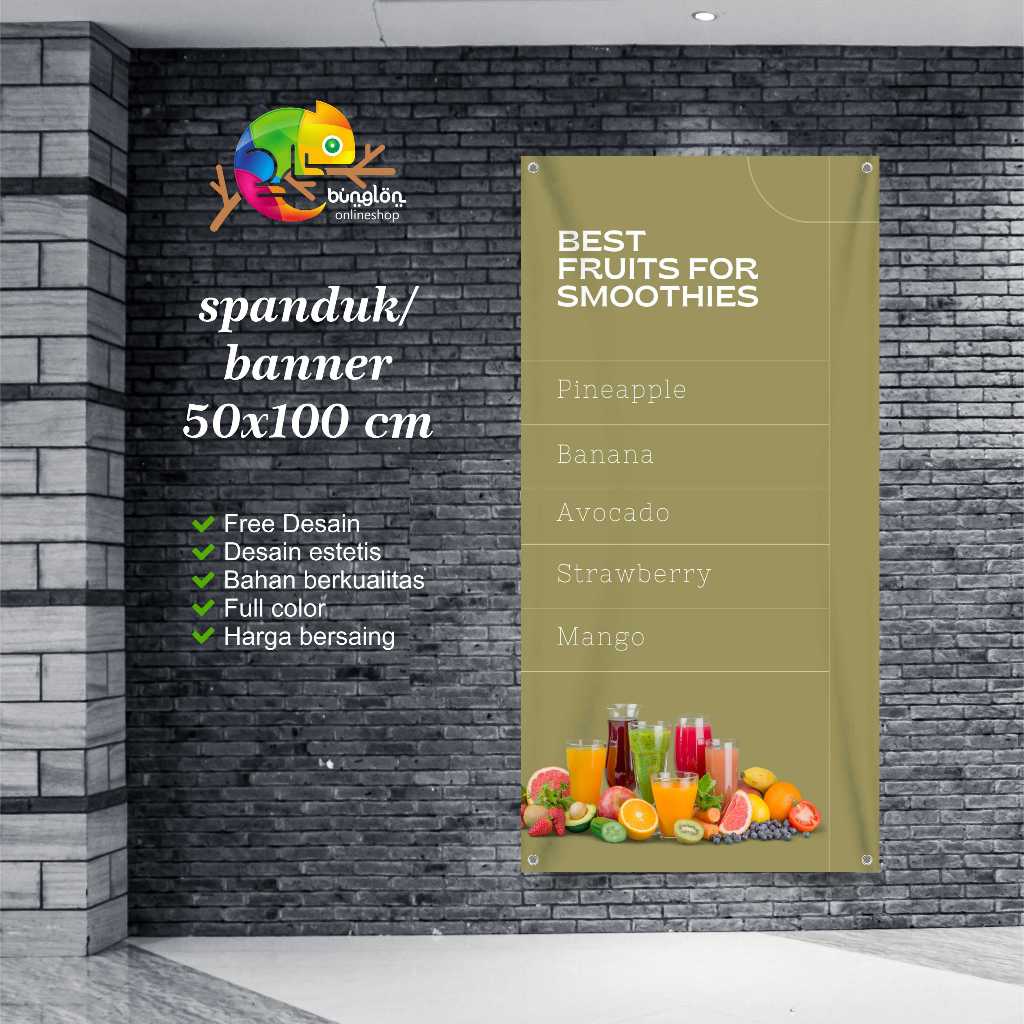 Jual Cetak Spanduk Banner Best Fruits for Smoothies | Shopee Indonesia
