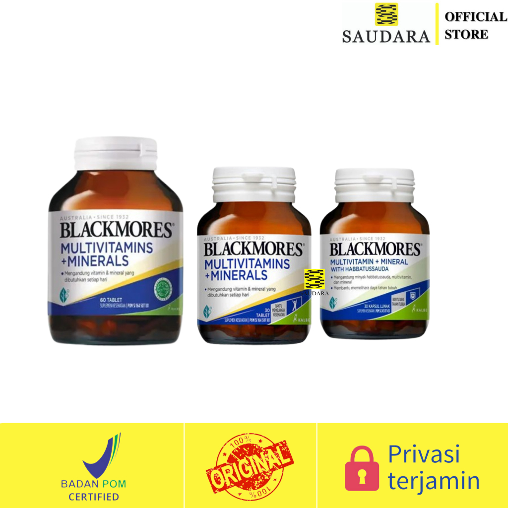 Jual Blackmores Multivitamins + Minerals 60S, 30S, MVM with Habbatussauda 30S | Shopee Indonesia