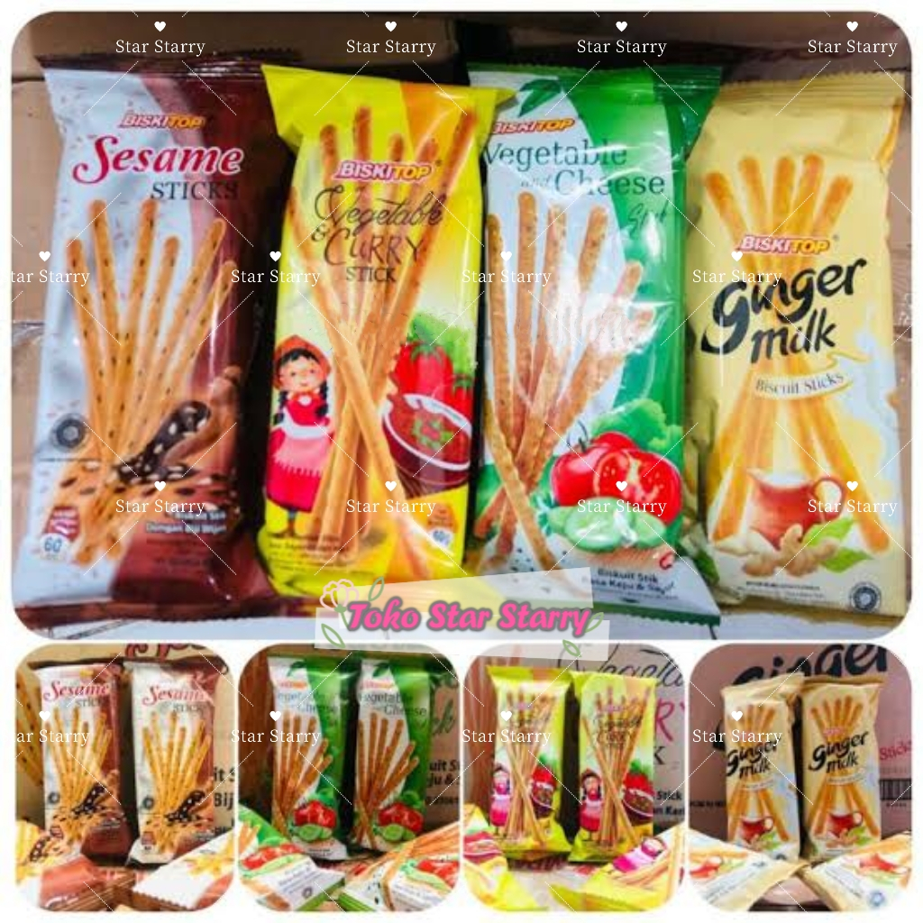 Jual [PER BUNGKUS] BISKITOP -VEGETABLE AND CHEESE STICK 50G/ BISKUIT ...