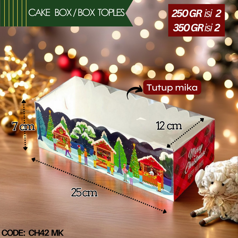Jual Box Packaging Hampers Bolu Gulung Edisi Natal Kotak Muat 2 Toples ...