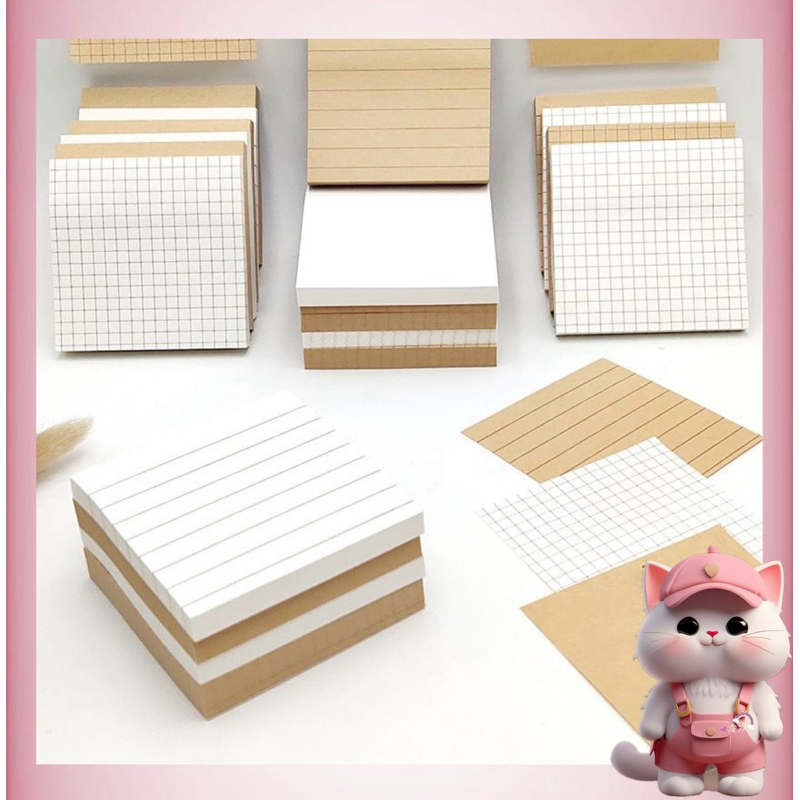Jual N41 Sticky Note 75*75mm Memo pad Sticky Notes Garis Kotak Kraft ...