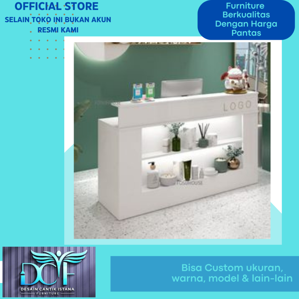 Jual Meja Kerja Meja Kasir Meja Receptionist Pajangan | Shopee Indonesia
