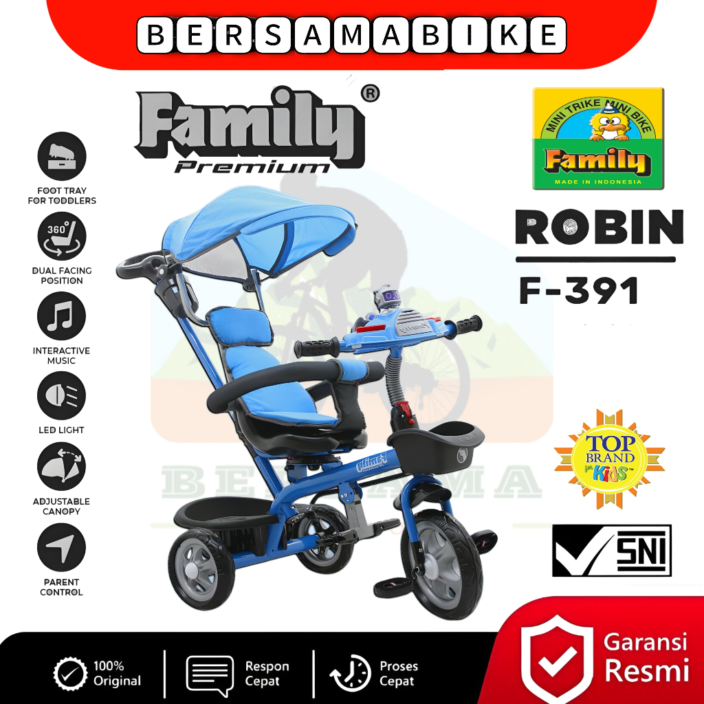 Jual Sepeda Anak Roda Tiga FAMILY ROBIN F-391/TORRO F-968 Tricycle Anak ...
