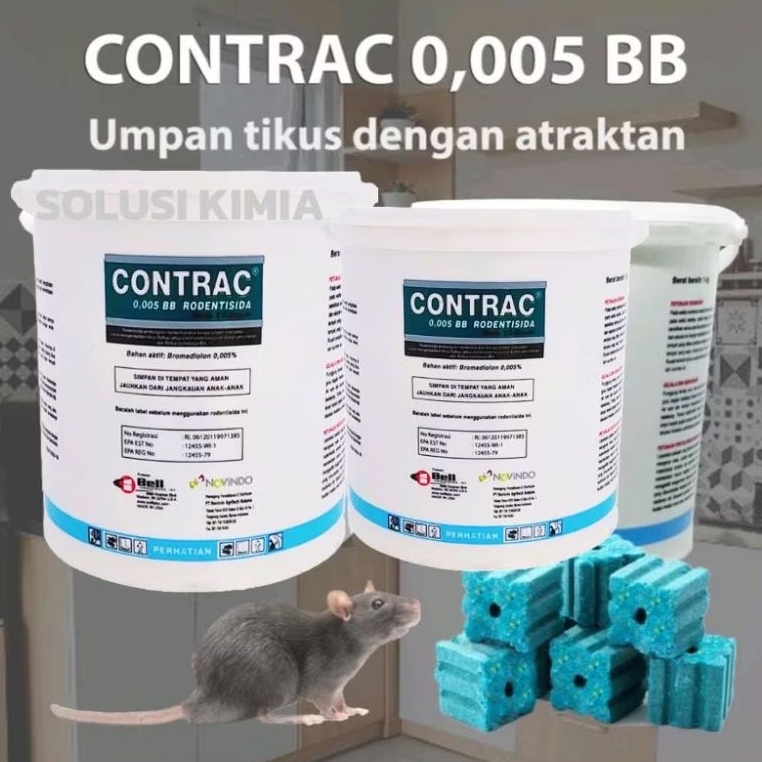 Jual Contrac 0.005 BB Kemasan Ekonomis Racun Tikus Ampuh Original Made In USA - Isi 45 Gram / 4 ...