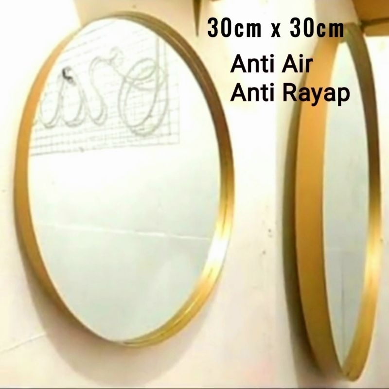 Jual Cermin tempel cermin aesthetic cermin bulat ( Frame Gold ...