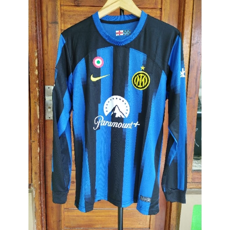 Jual Jersey Inter MiLan Hitam Biru Lengan Panjang 2023/2024 Full Kit ...