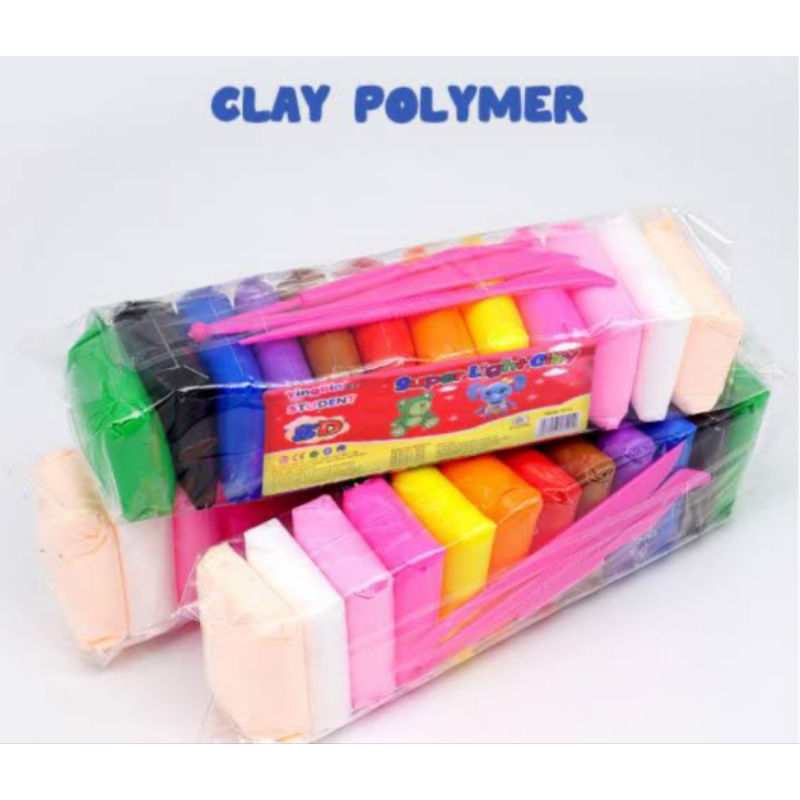 Jual CLAY POLYMER ISI 12 PREMIUM KEMASAN ZIPLOCK | Shopee Indonesia