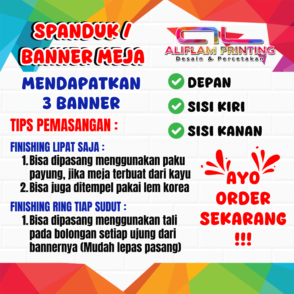 Jual CETAK BANNER SPANDUK MEJA GRATIS DESAIN | MEJA LIPAT | MEJA KAYU ...