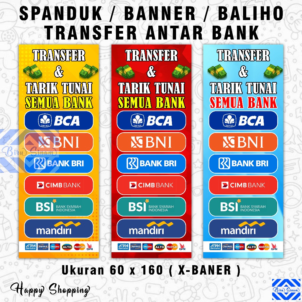 Jual Banner Spanduk TRANSFER SEMUA BANK Ukuran 60x160 (X-Banner ...