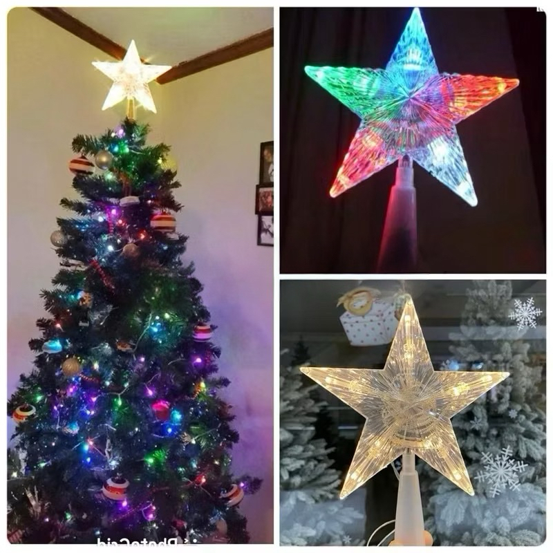Jual Top Bintang Pohon Natal Warm White/Rainbow/Lampu LED hiasan Natal ...