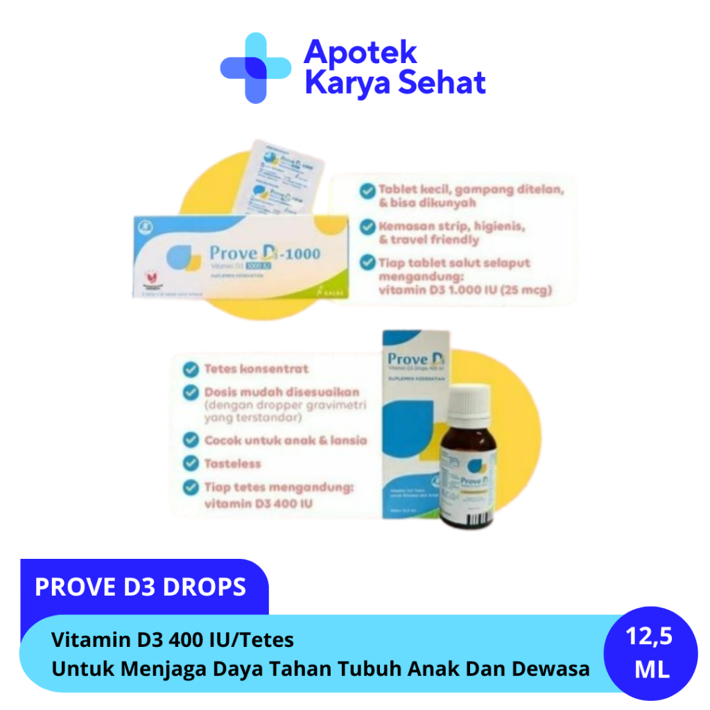 Jual Prove D3 Drop - Vitamin D3 400 IU Tetes 12.5 ml untuk Dewasa dan ...