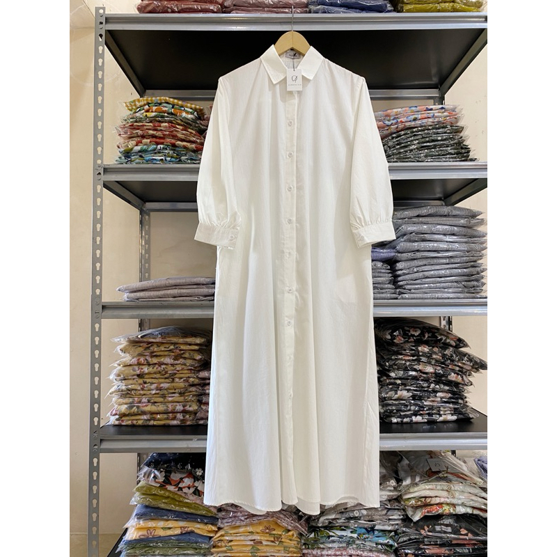 Jual EMILY DRESS KATUN WANITA KEKINIAN FULL KANCING | Shopee Indonesia