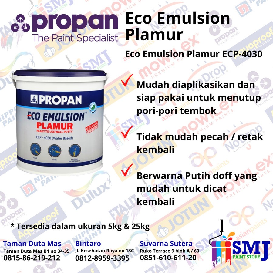 Jual Dempul Plamur Tembok Wall Filler Putty PROPAN ECO EMULSION PLAMUR ...