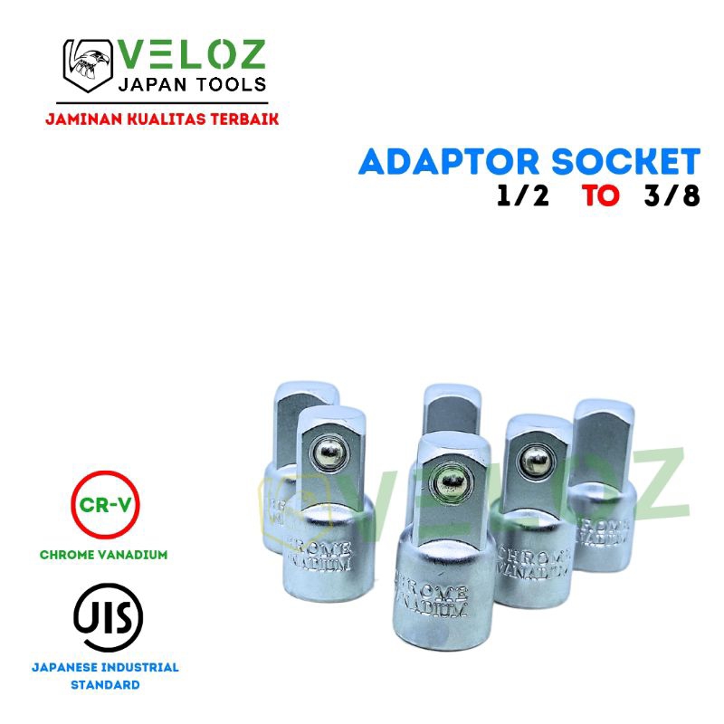 Jual Veloz Adaptor Joint Socket 1/2 MALE TO 3/8 FEMALE - Adaptor Joint ...