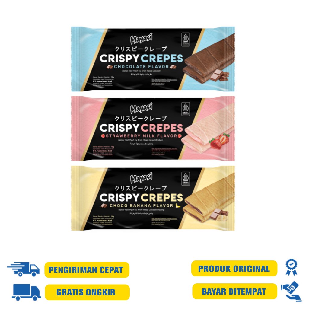 Jual Mayasi Crispy Crepes 75 G.R - Chocolate|Strawberry |Choco Banana ...