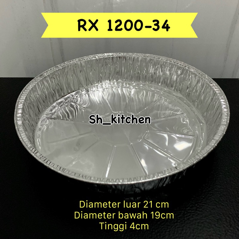 Jual Aluminium Foil Tray Bulat RX 1200-34 TANPA TUTUP | Shopee Indonesia