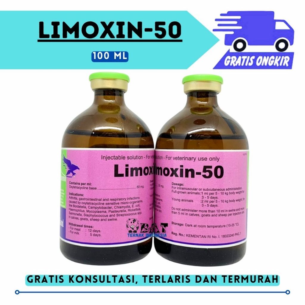 Jual LIMOXIN 50 isi 100 ml Antibiotik Hewan Spektrum Luas ...