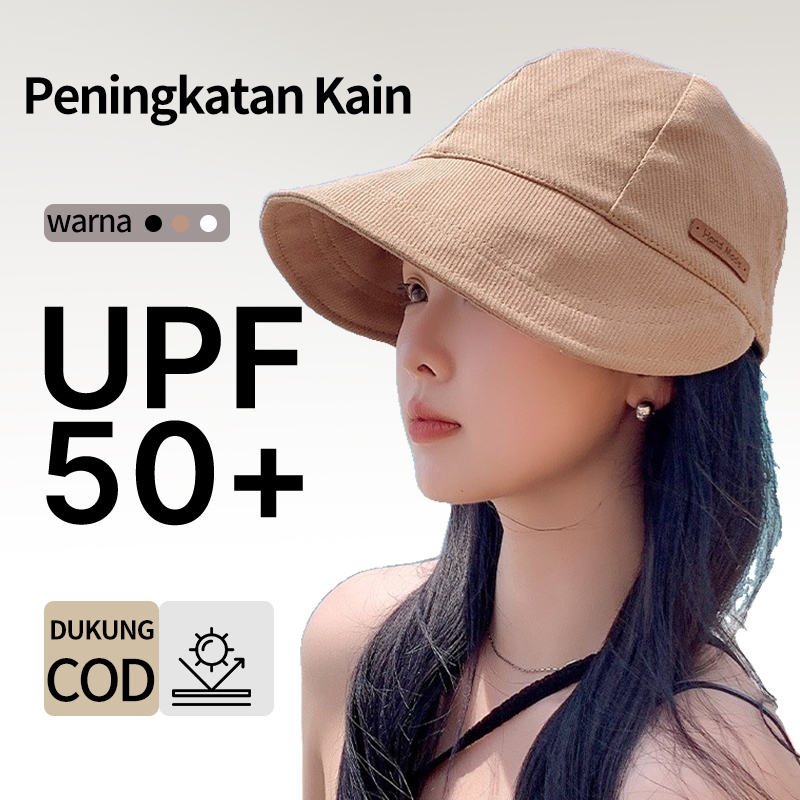 Jual Topi Pantai Wanita Visor Anti Sinar UV Pelindung Matahari Bucket Half Aksesoris Fashion ...