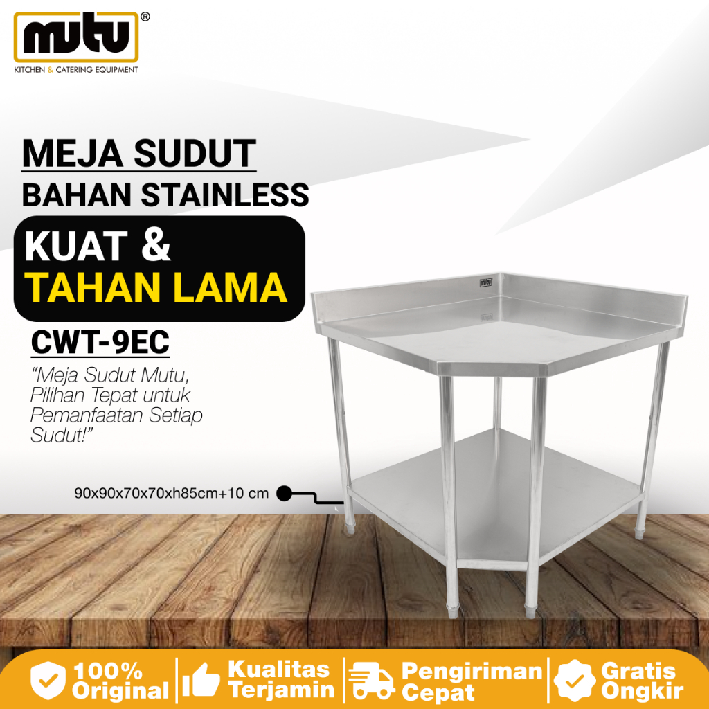 Jual Mutu CWT-9 Series CORNER WORK TABLE - MEJA SUDUT DAPUR STAINLES WORK TABLE KITCHEN | Shopee ...