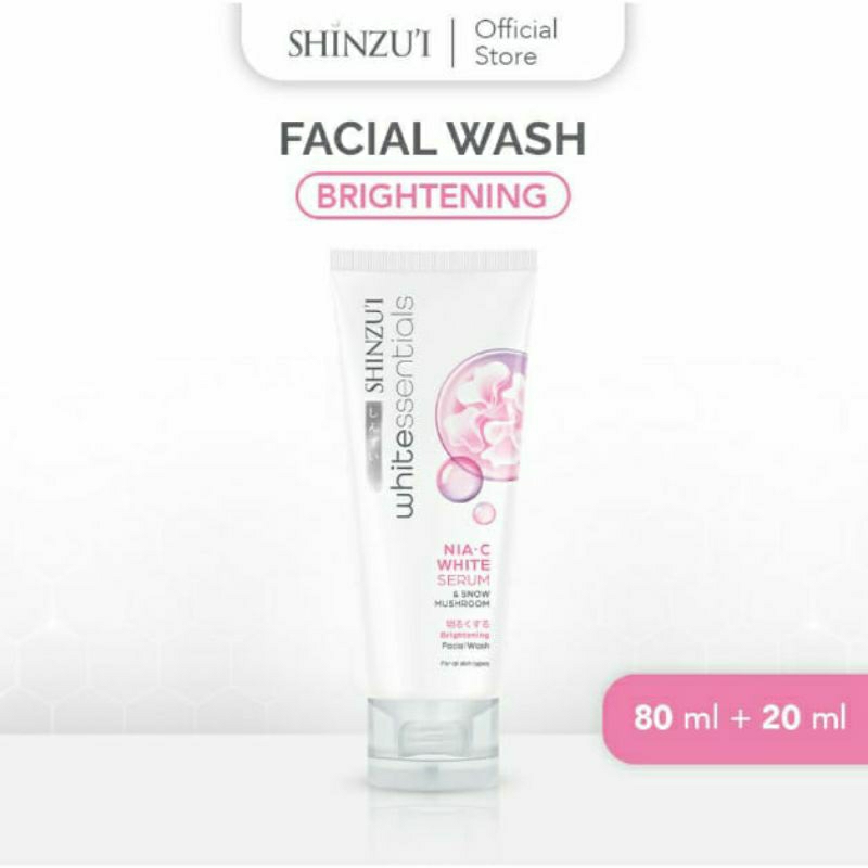 Jual Shinzui white essentials facial wash 80 ml + 20 ml | Shopee Indonesia