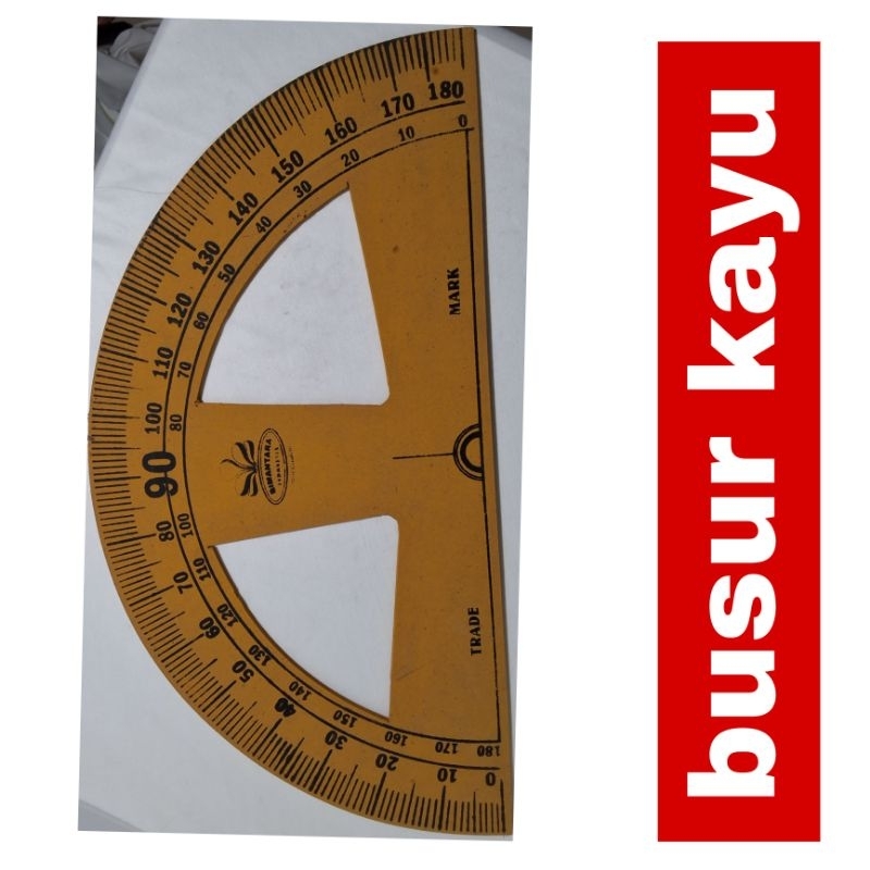 Jual penggaris busur kayu 180 derajat /non merk/ bahan mdf | Shopee ...