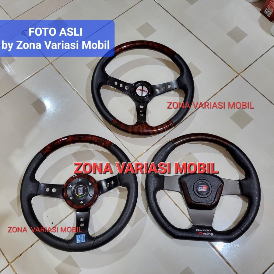 Jual Stir Racing Setir Steer Mobil Universal Momo GR ND Model Kayu Wood ...