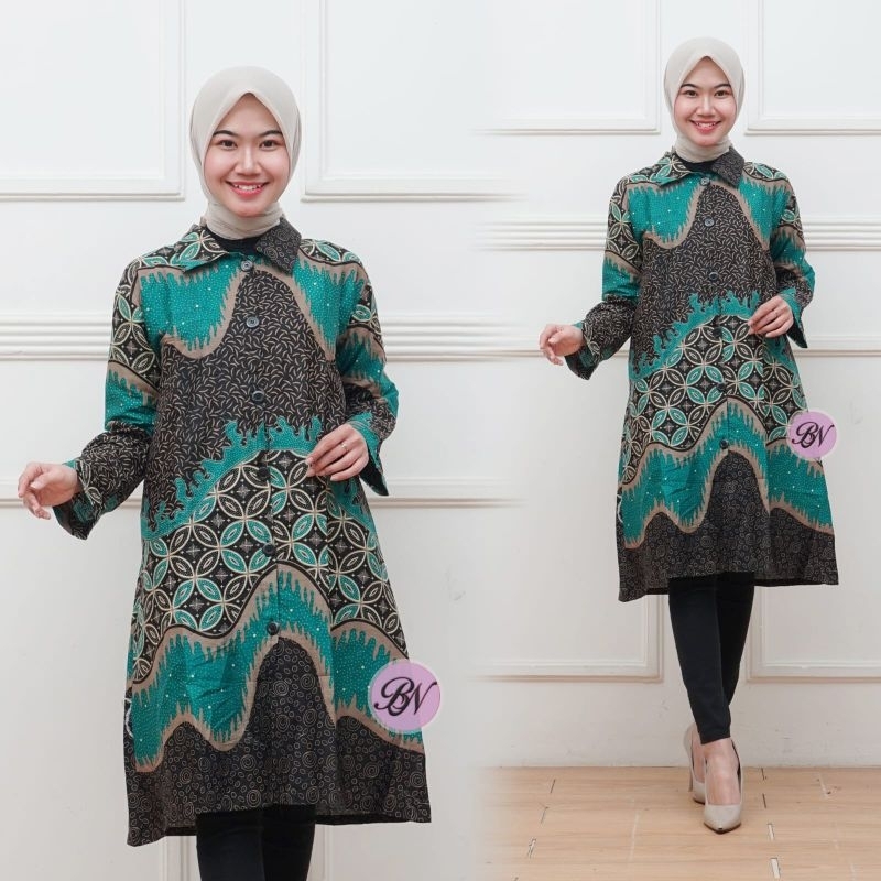 Jual Couple Seragam Batik Padi Hijau Terbaru Modern | Shopee Indonesia