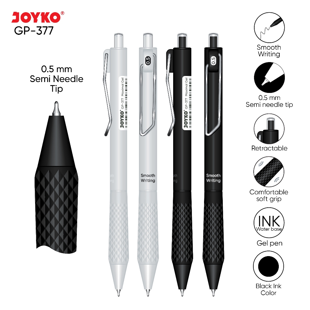 Jual Gel Pen Pulpen Pena Joyko GP-377 Maximal Gel 0.5 mm | Shopee Indonesia