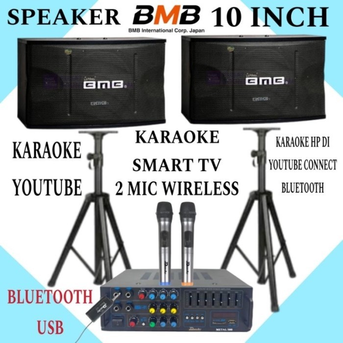 Jual Paket Karaoke BMB 10 inch Ampli Bluetooth Connect Smart Tv Mic ...