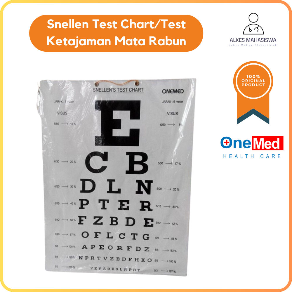 Jual Snellen Chart / Bagan Test Ketajaman Mata / Test Rabun Jauh ONEMED ...