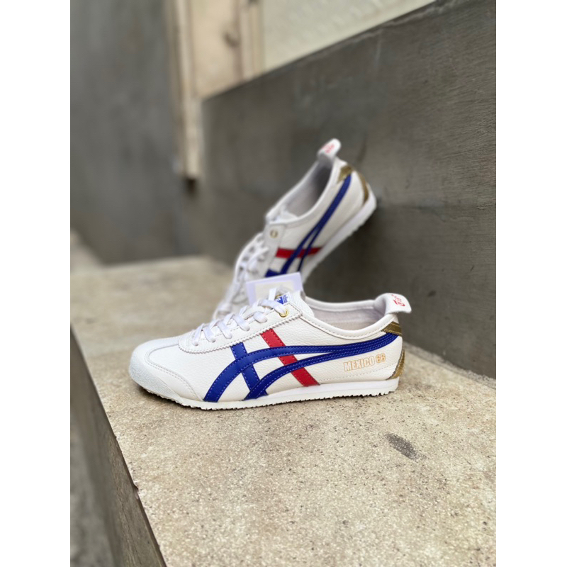 Jual Sepatu Onitsuka Tiger Mexico White Blue Red Gold Original | Shopee Indonesia