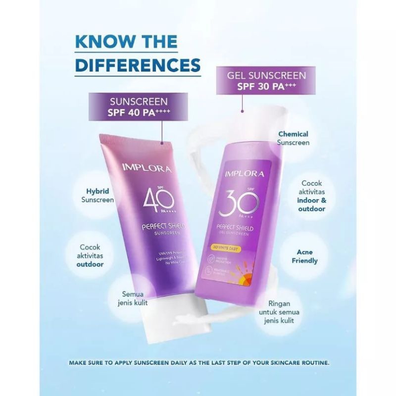 Jual Implora Perfect Shield Gel Sunscreen SPF 30 PA+++|| Implora ...