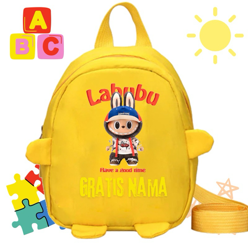 Jual TAS RANSEL SEKOLAH ANAK PAUD DAN TK BISA DI PAKAI MENGAJI KARAKTER LABUBU FREE NAMA ANAK ...