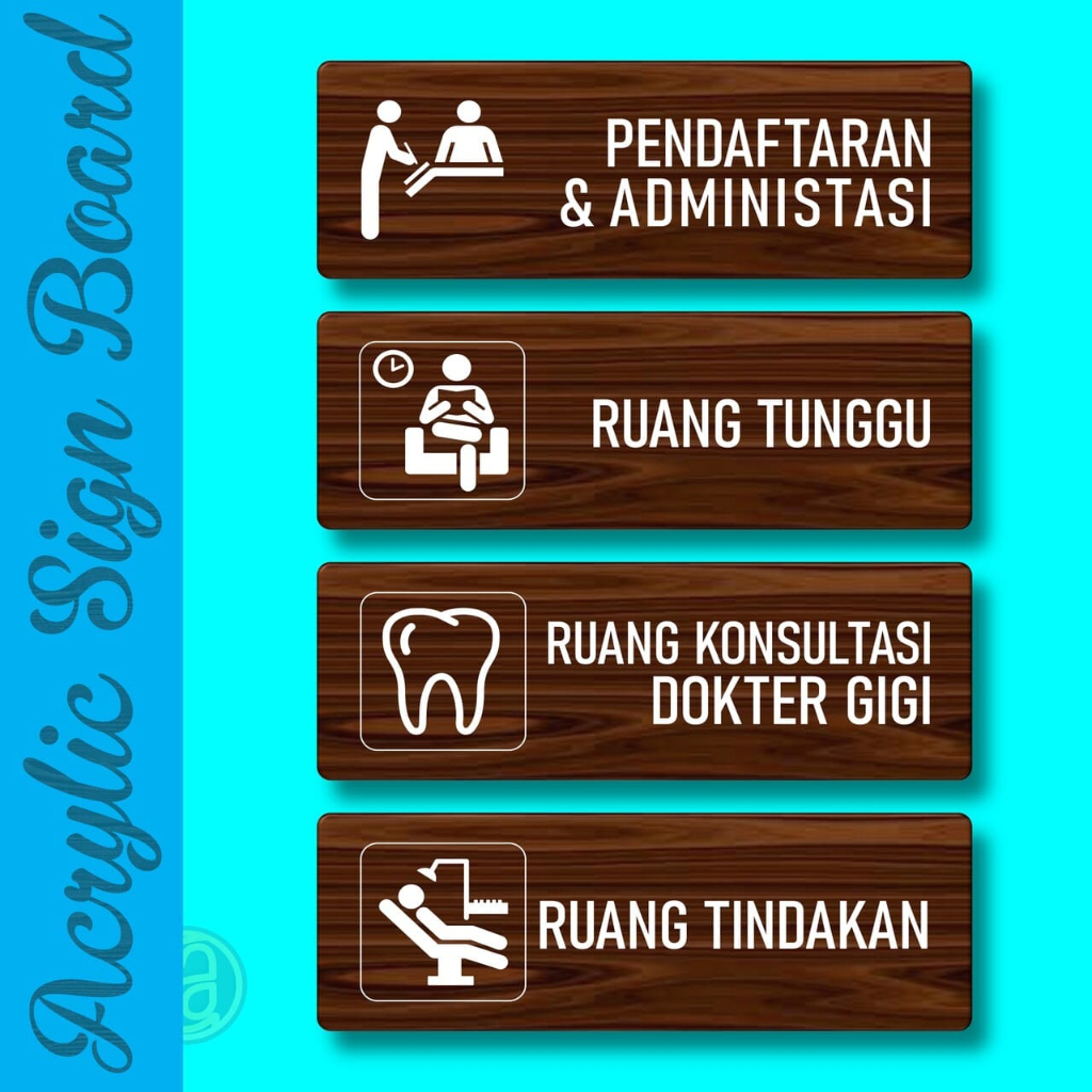 Jual Papan nama ruangan Plakat akrilik petunjuk ruang untuk Rumah Sakit ...