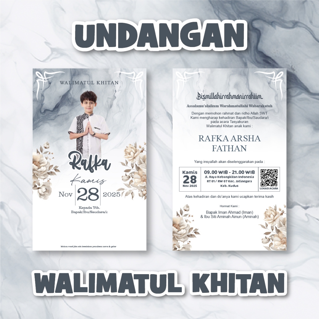 Jual undangan khitan anak, undangan walimatul khitan, undangan khitan ...