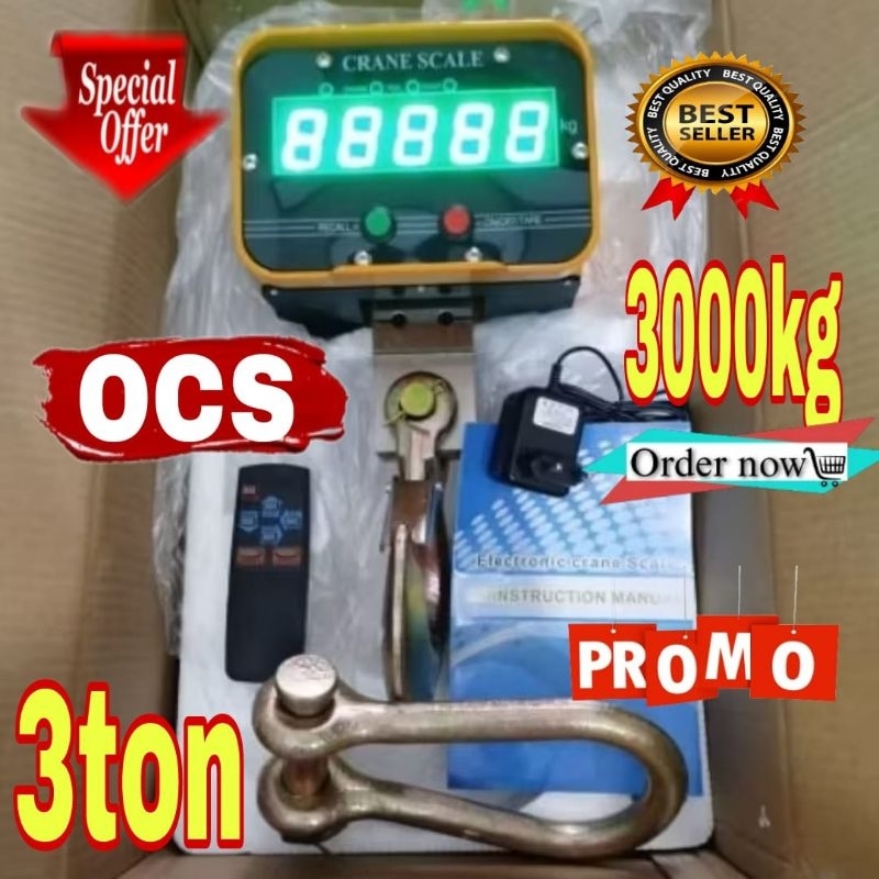 Jual ocs crane scale 3ton timbangan digital gantung 3000kg | Shopee Indonesia