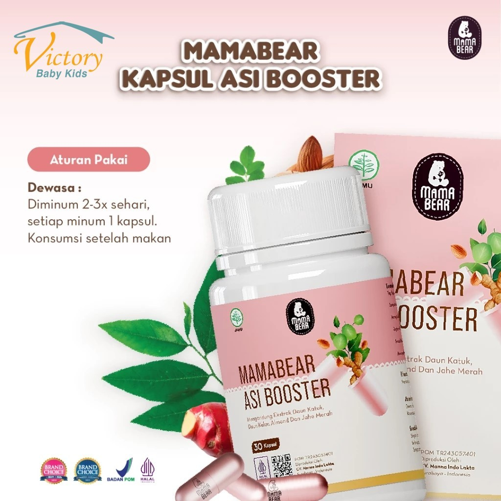 Jual MamaBear Kapsul ASI Booster 30 Kapsul - Pelancar dan Peningkat Produksi ASI BPOM dan Halal ...
